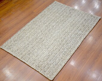 Indian Braided Jute Floor Rugs Purely Handmade Natural Jute Rectangle ...