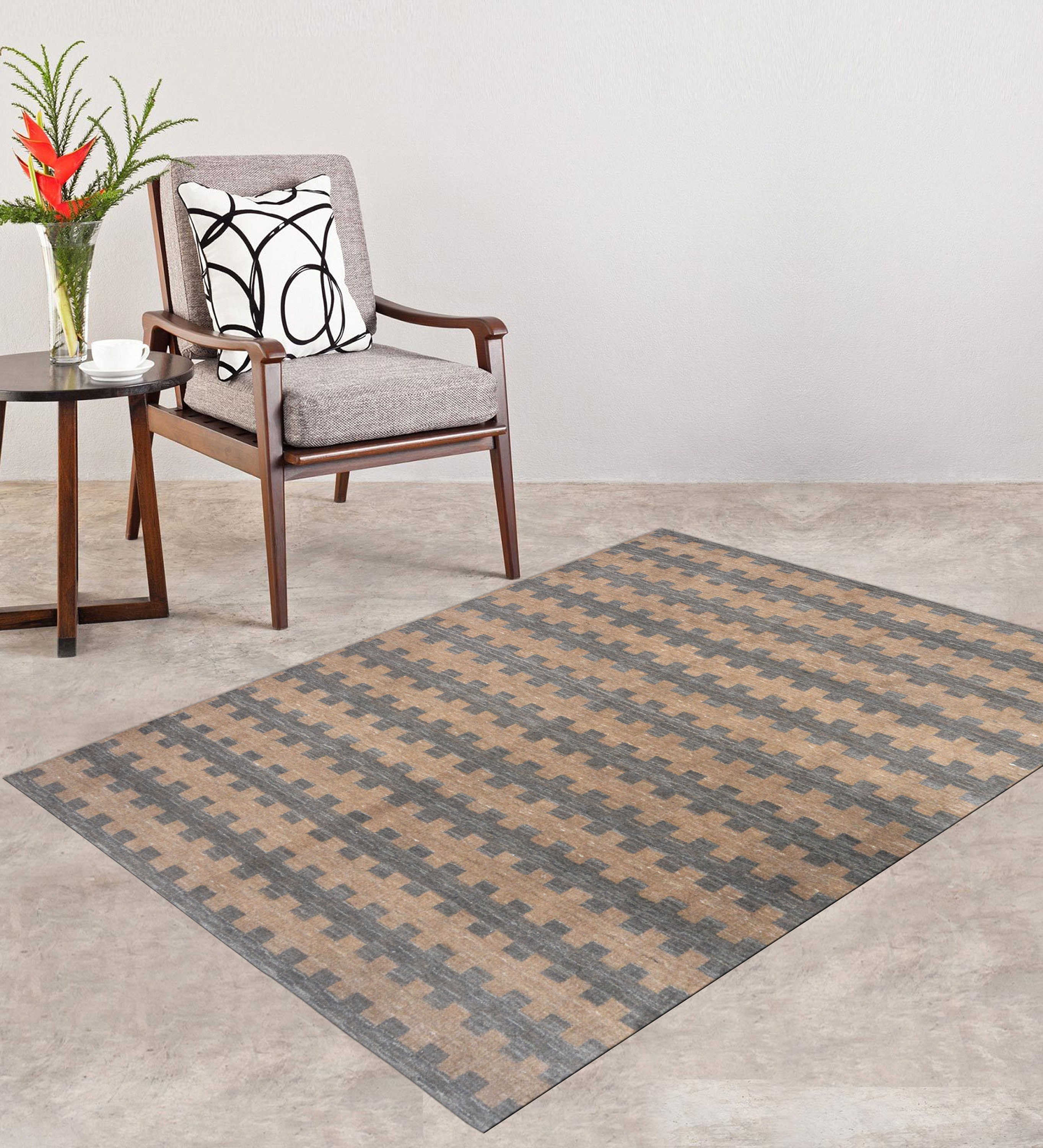 5'6x 7'6 Rug | Handmade Hand Woven Wool & Viscose Multi Area Rug ...