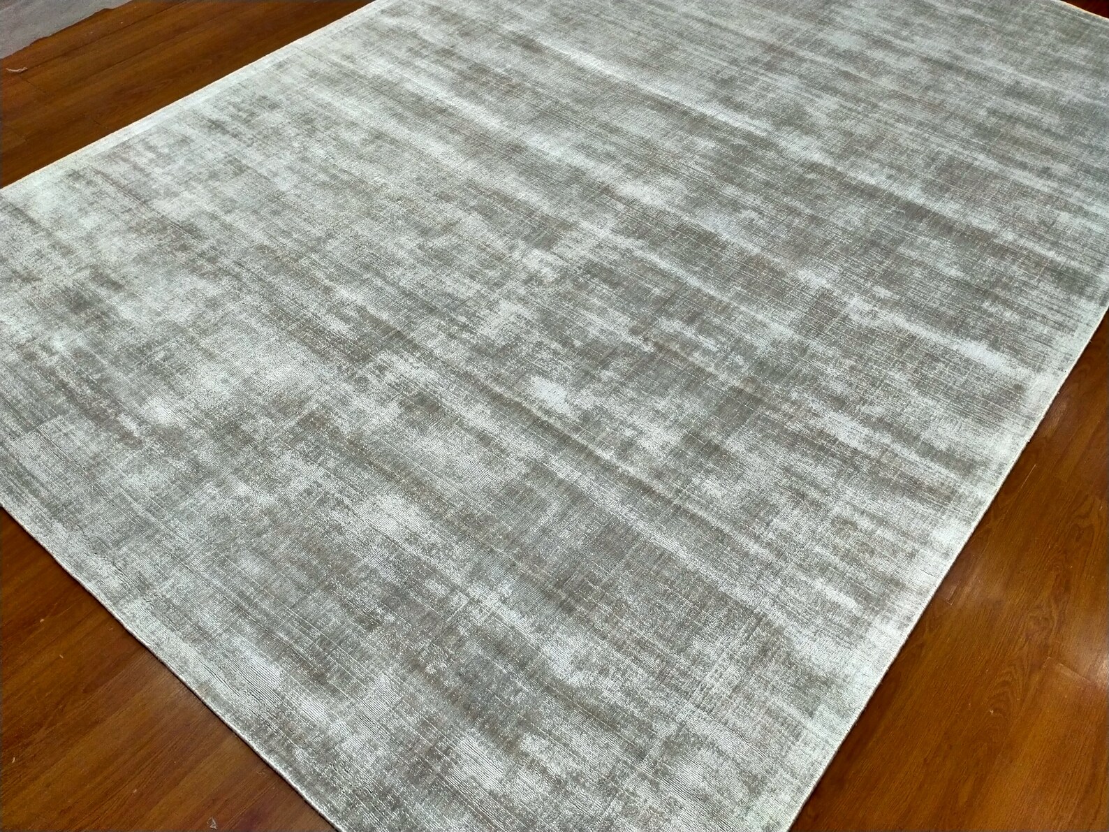 8'x10' 9'x12' Rug Hand-woven Prime Solid Pattern Tip Shear Silver Color ...