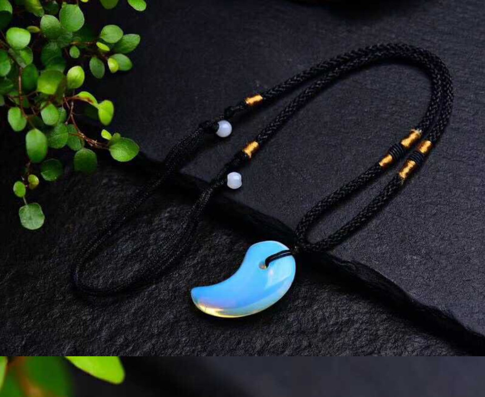 Hand Carved Magatama Pendant Sculpture Crystal Pendant DIY Handmade ...
