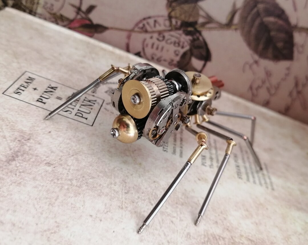 Steampunk Mechanical Insect Golden Spider All-metal Handmade Creative ...