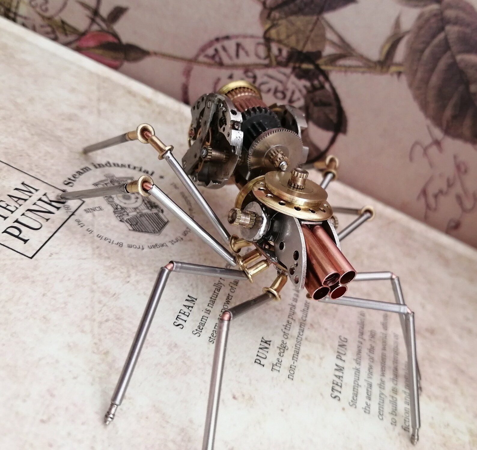 Steampunk Mechanical Insect Golden Spider All-metal Handmade - Etsy