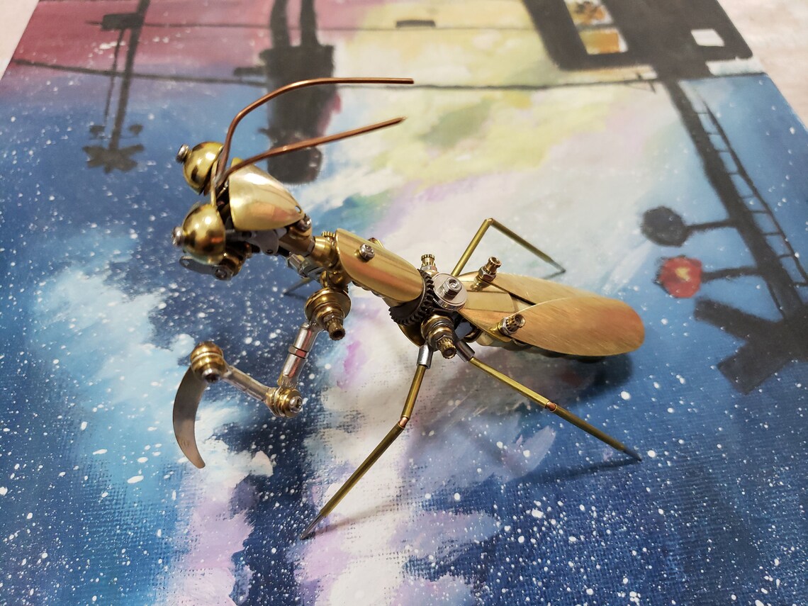 Steampunk Mechanical Insect Praying Mantis All-metal Handmade | Etsy