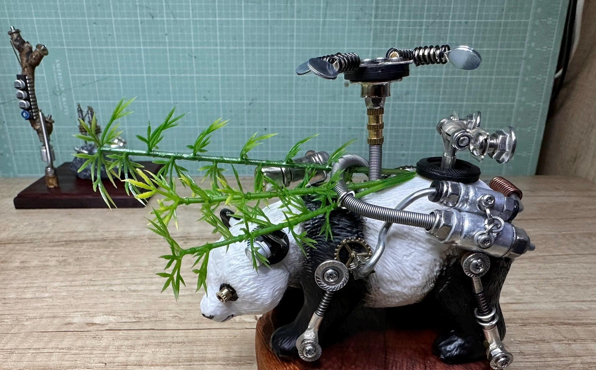 Steampunk Mechanical Panda ,handmade Creative Small Crafts Ornaments ...