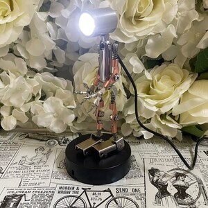 Steampunk Mechanical Robot Desk Lamp Handmade Small Spotlight Creative ...