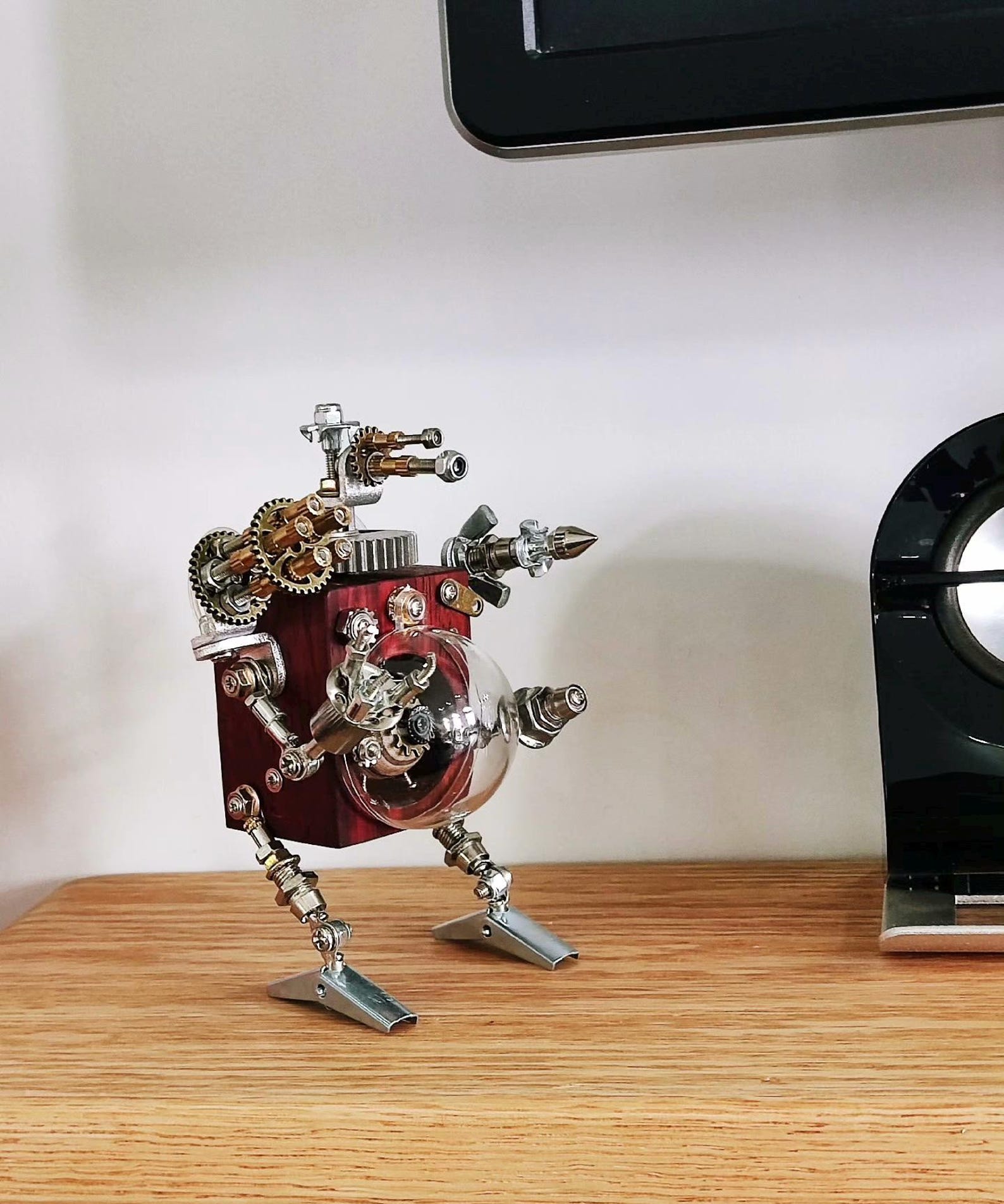 Handcrafted Steampunk Mecha Ornaments,solid Wood and Metal Parts,unique ...