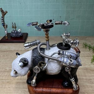 Steampunk Mechanical Panda ,handmade Creative Small Crafts Ornaments ...