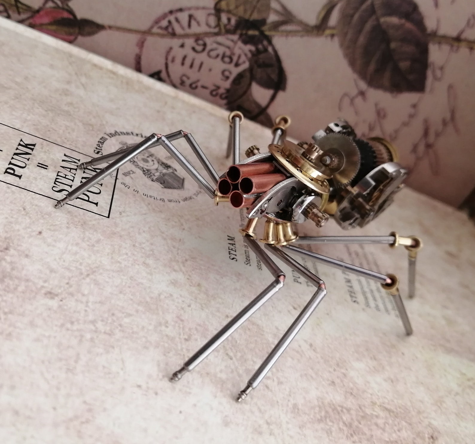 Steampunk Mechanical Insect Golden Spider All-metal Handmade - Etsy