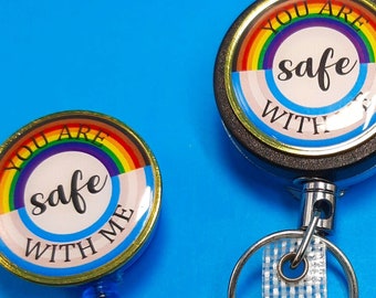 You Are Safe With Me Badge Reel - Etsy