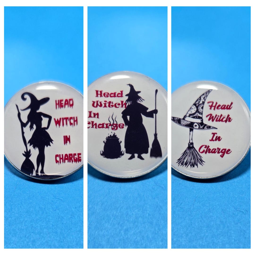 Pin Head Witch in Charge - 3 Designs to Choose From - Halloween - 1 ...