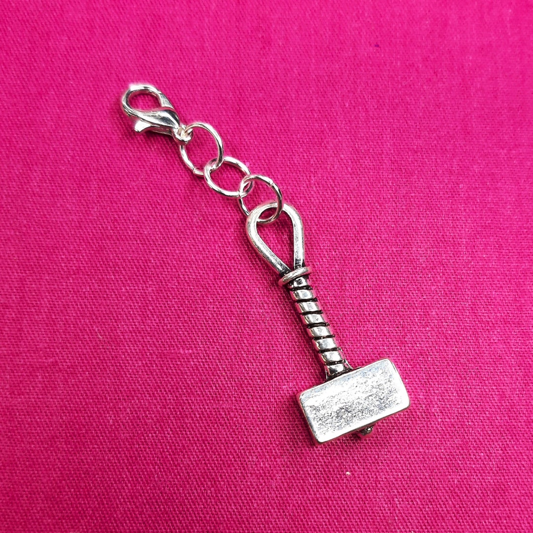Large Thor HAMMER Viking Charms Badge Reel Charm Accessory - Zipper ...