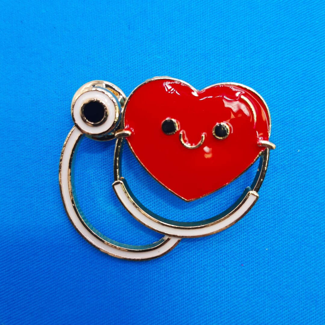Smiling Heart W/ Stethoscope Pins W/ Gift Cards You Choose Your Card ...