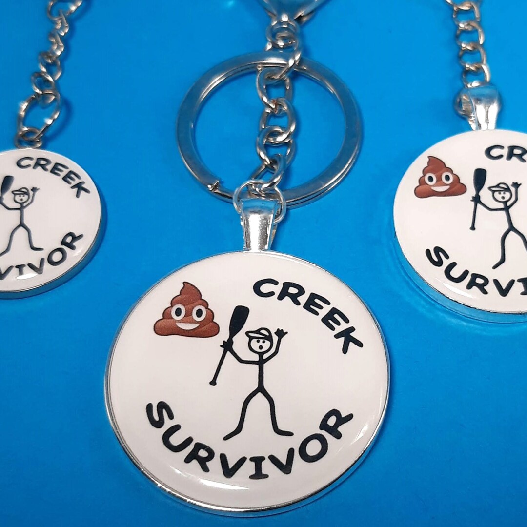 Key Chain Shit Creek Survivor W Poop Emoji KC-B1004H - Etsy