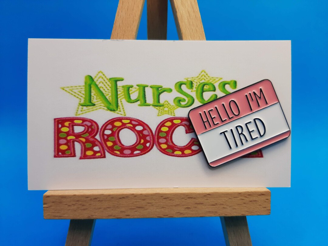 Hello I'm Tired Enamel Pins W/ Gift Cards You Choose Your Card SKU ...