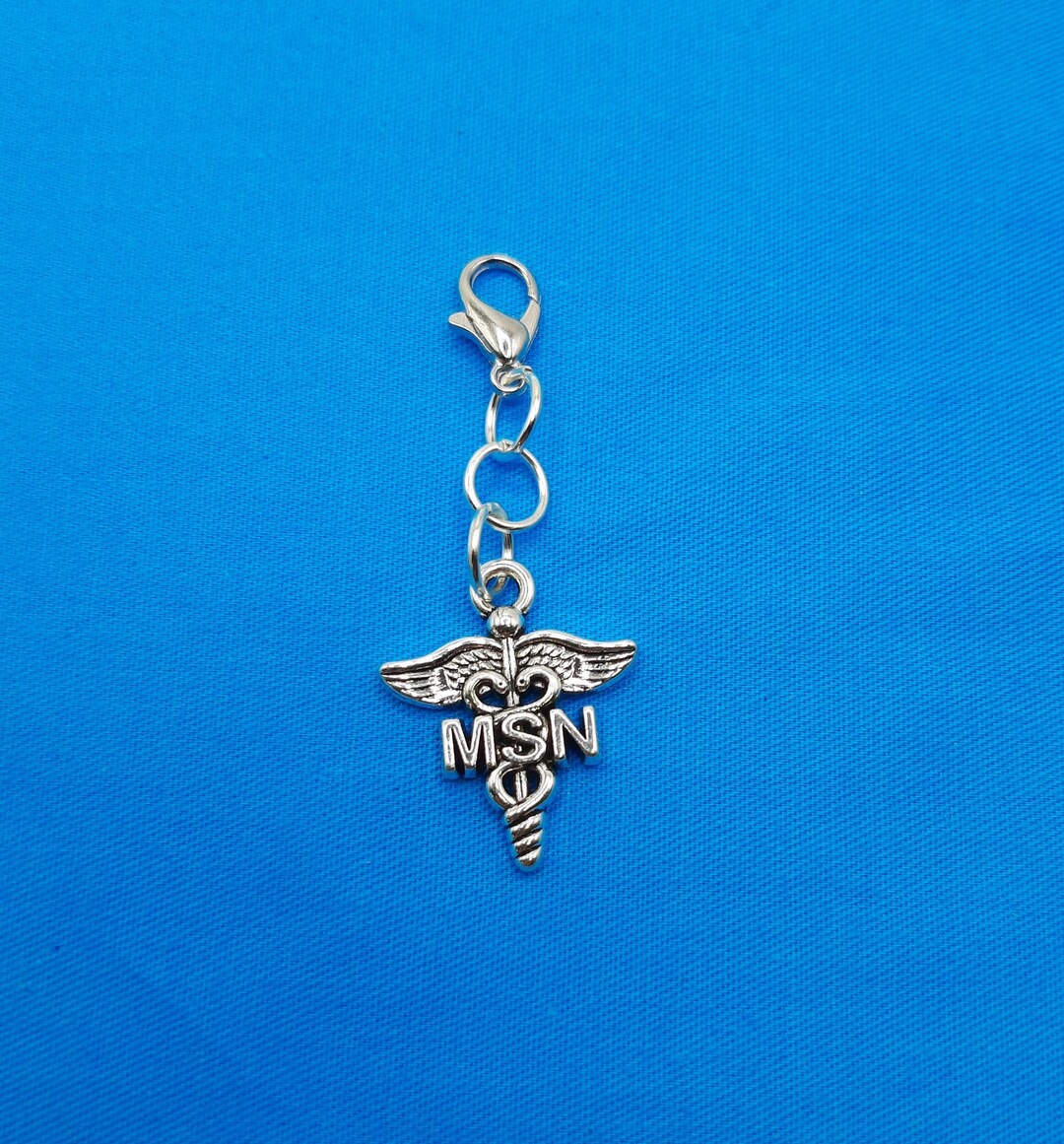 MSN W/ Caduceus Badge Reel Charm - Zipper Pull - Cell Phone Charm ...