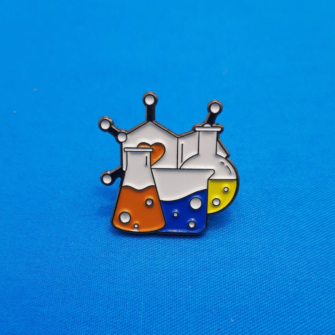 Lab Beakers W/molecules Enamel Pins W/ Gift Cards You Choose Your Card ...