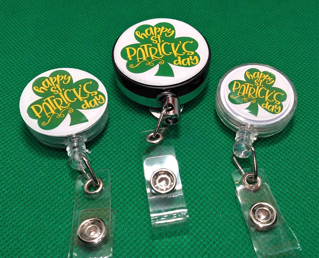 Shamrock Happy St. Patricks Day Badge Reels ou Stethoscope ID - Etsy France