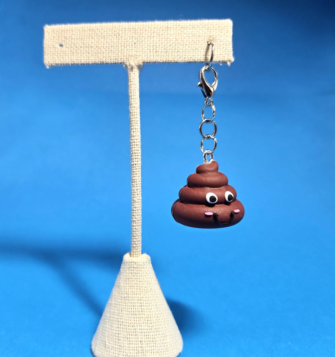 Large 3D Poop Emoji Charm: Badge Reel Accessory, Zipper Pull CH-1072 - Etsy