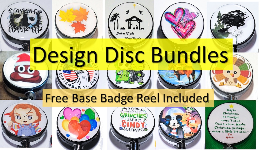 Interchangeable Design Disc Bundle for Magnetic Badge Reel - Etsy