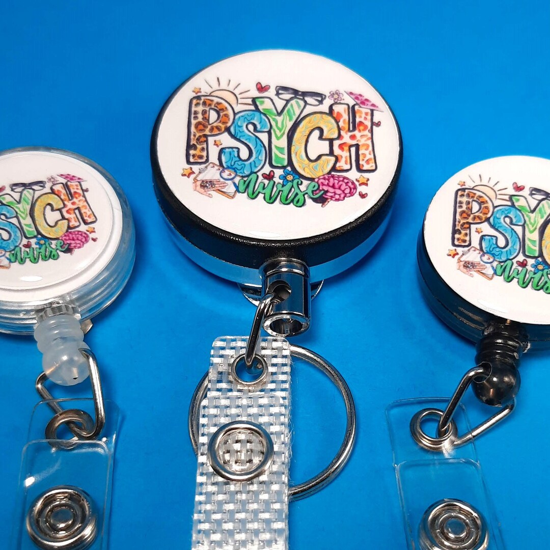 Badge Reel Psych Nurse - Stethoscope ID Tags BR-M1004G - Etsy