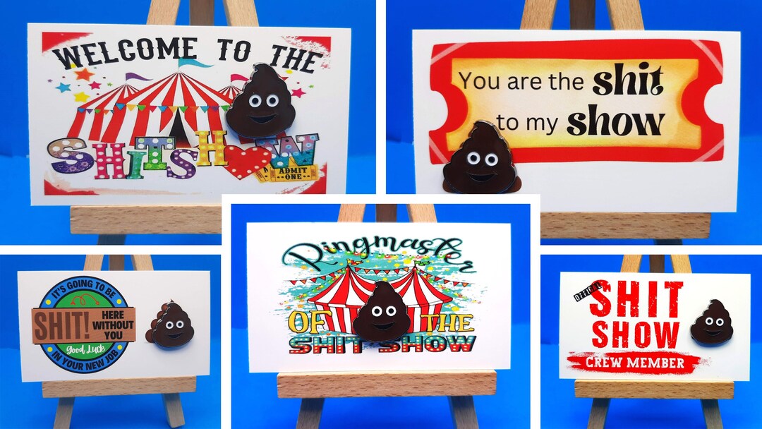PIN Poop Award Cards W Pins Emoji Pin You Are the Shit Shit Show ...