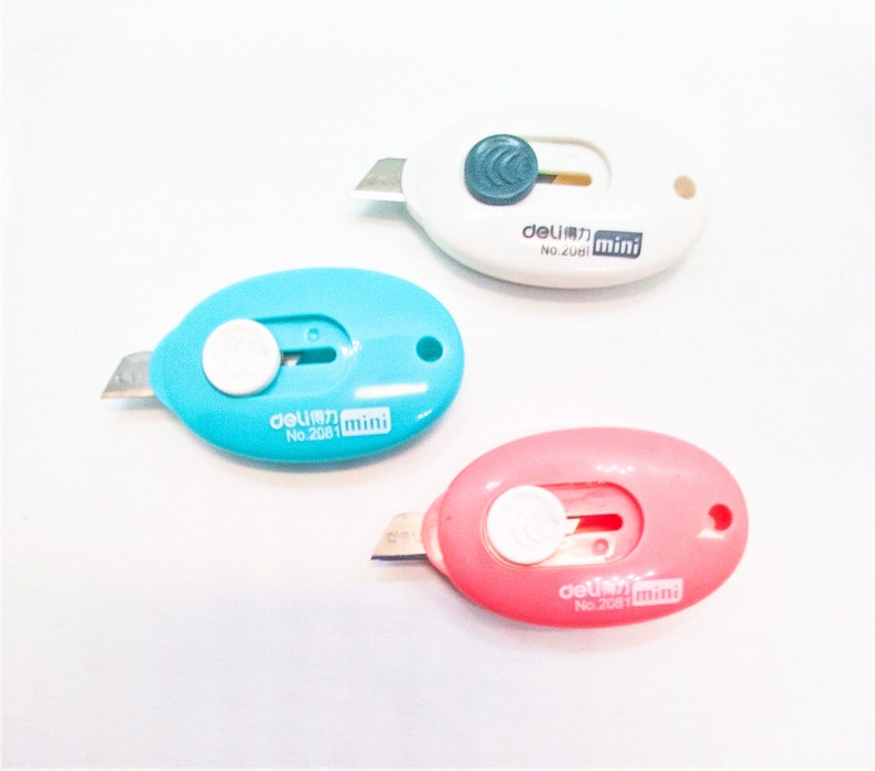 Mini Retractable Utility Knife: Portable Box Cutter With Keychain - Etsy