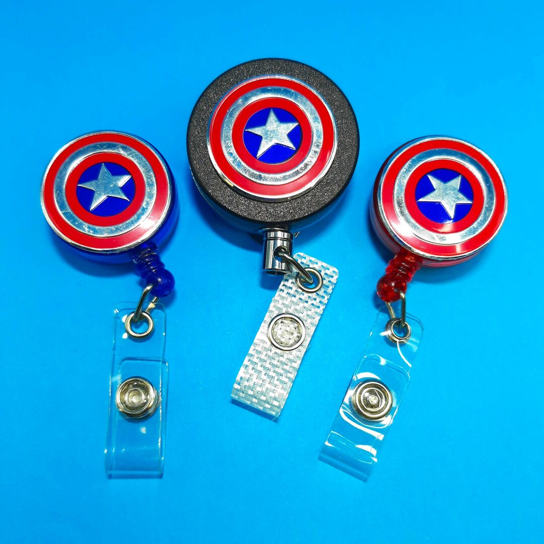 Captain America Badge Reels for Nurses Cashiers Teachers - Etsy