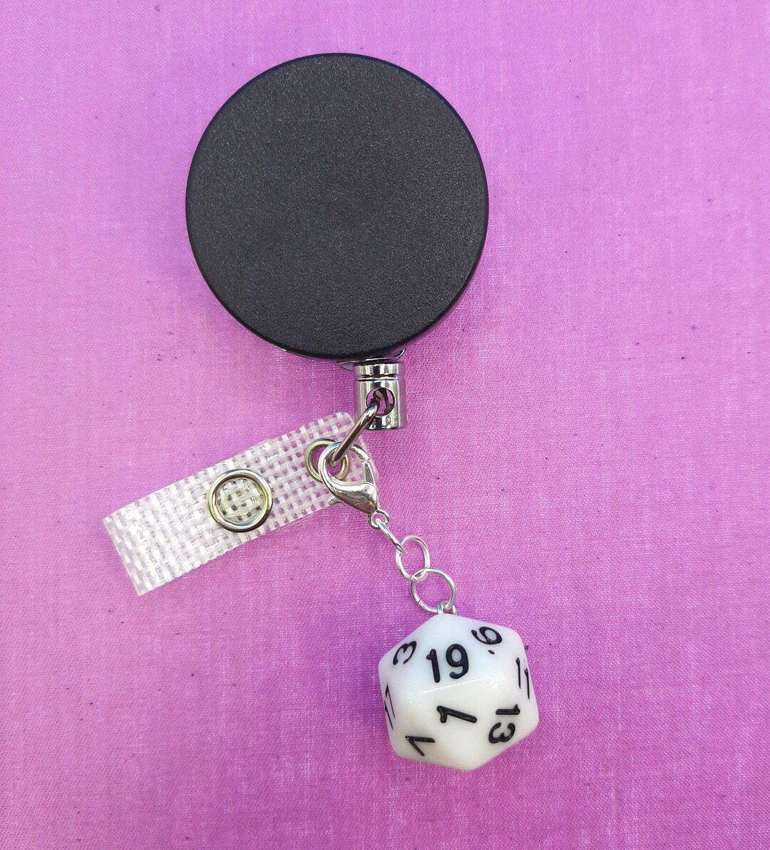 Charm DND Dice Badge Reel Charm Accessory Zipper Pull Cell Phone Charm ...