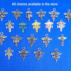 OT Occupational Therapist W/ Caduceus Badge Reel Charm - Zipper Pull ...