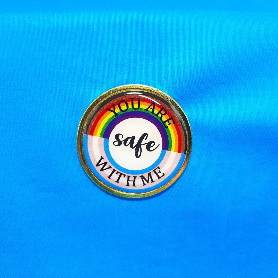PIN You Are Safe With Me Enamel Pin W/ Gift Cards You Choose Your Card ...