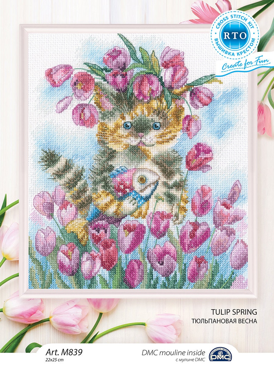 Cat Cross Stitch Kit Cute Cross Stitch Pattern Funny | Etsy