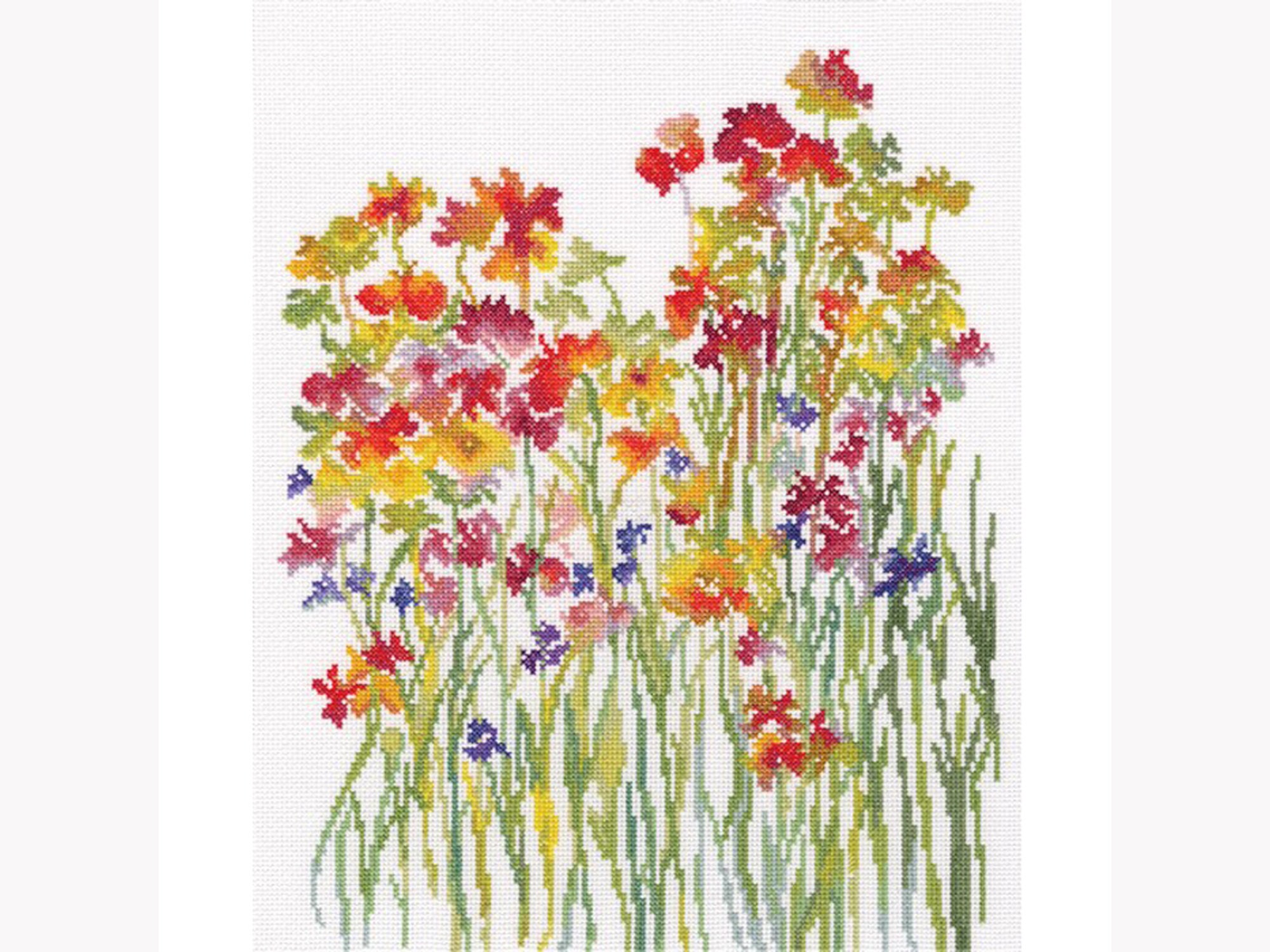 Flower Cross Stitch Kit Abstract Counted Cross Stitch Kit | Etsy