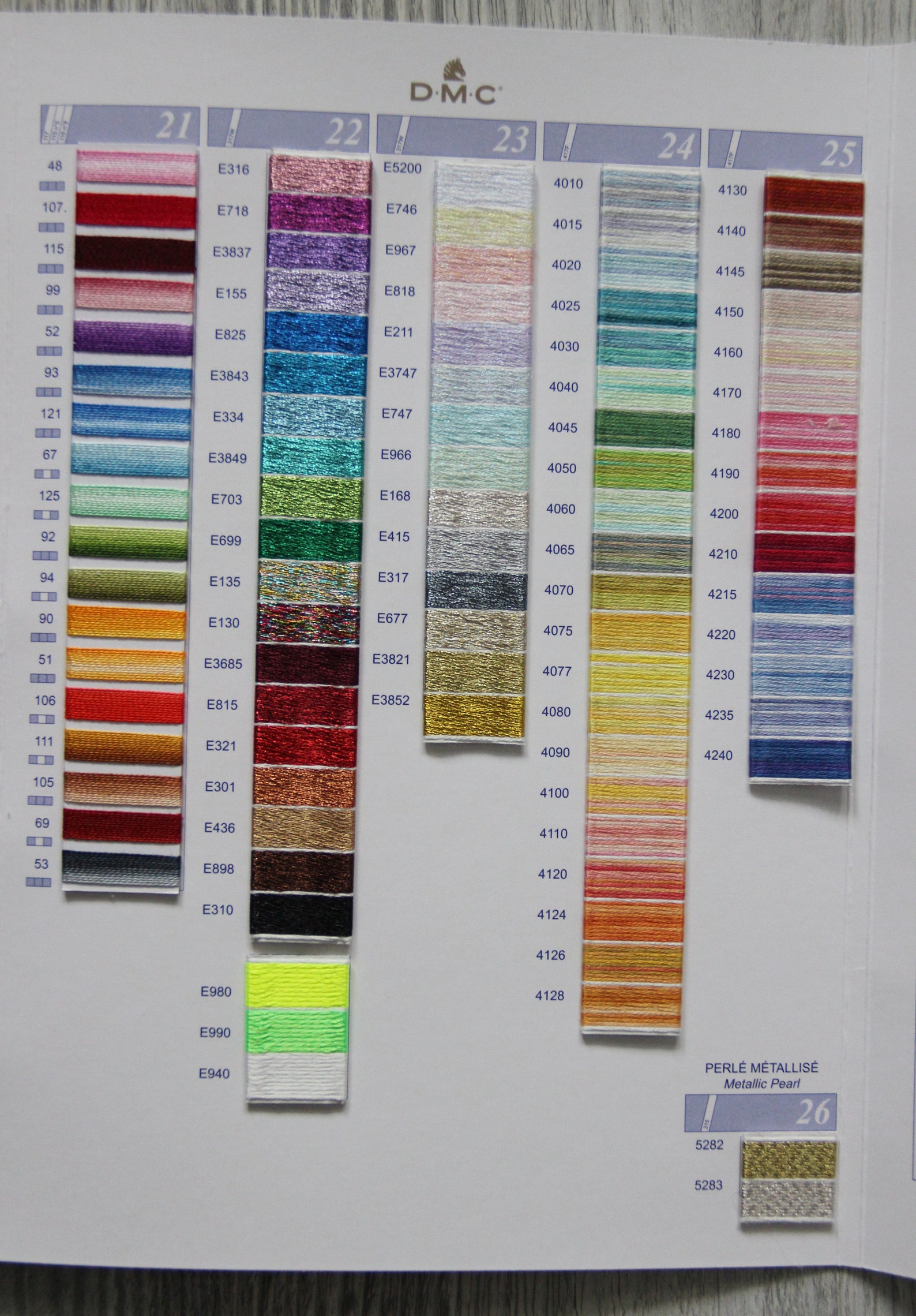 DMC Floss Color Chart 500 Real Thread DMC Needlework Threads | Etsy