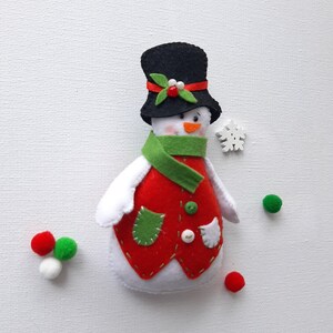 Snowman Sewing Pattern, Felt Tree Toy PDF SVG Pattern, Christmas ...