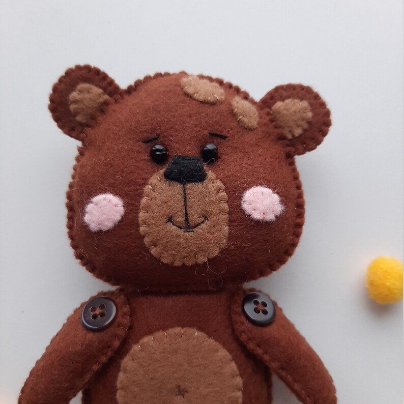 Felt Pattern Bear. Bear Pattern Felt Sewing. Brown Bear - Etsy
