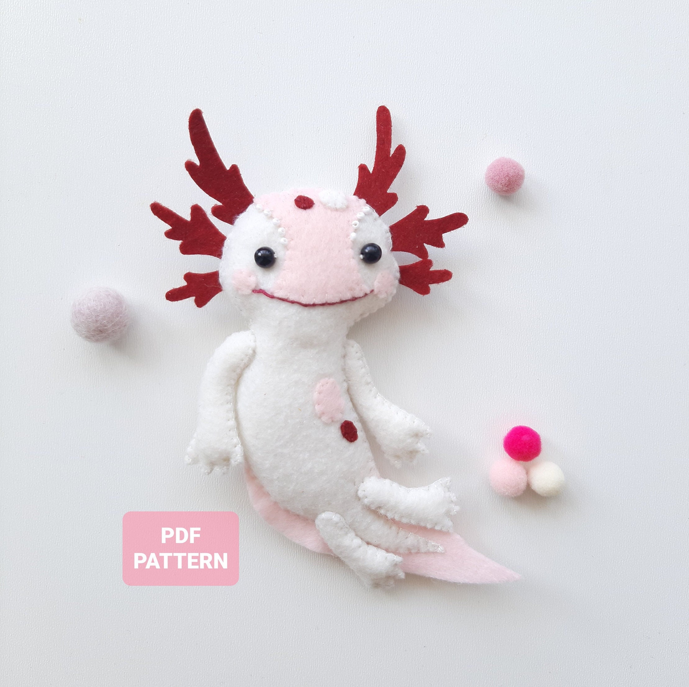 Axolotl Pattern Felt Sewing Axolotl Ornament DIY Plush PDF - Etsy UK