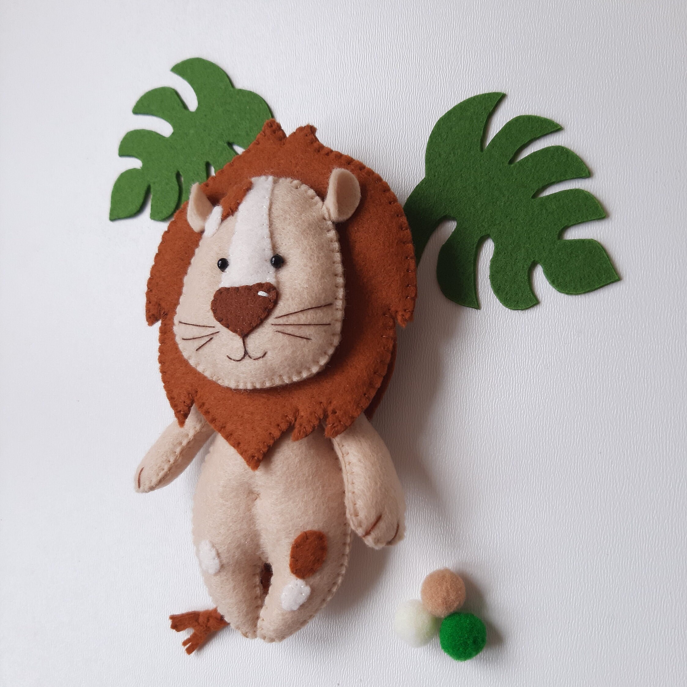 Lion Pattern Felt Sewing Safari Ornament DIY Plush PDF Pattern - Etsy