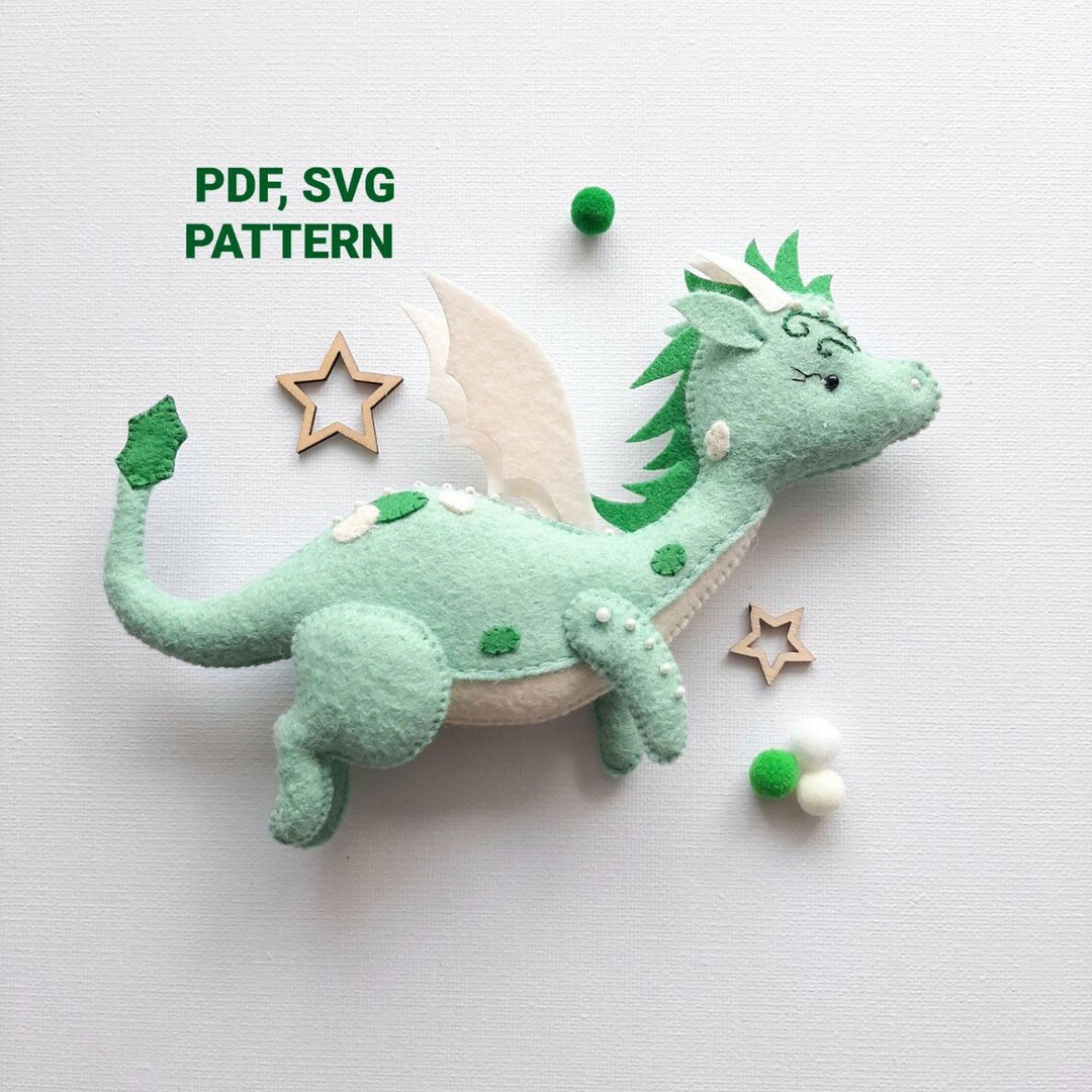 Dragon PDF, SVG Pattern, Dragon Felt Sewing Tutorial, Anime Ornament ...