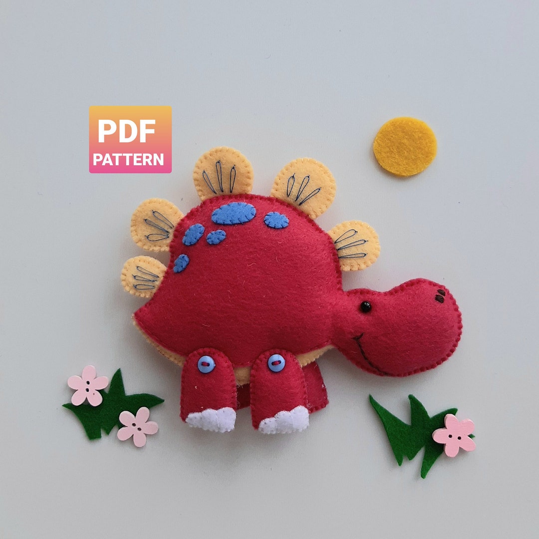 Felt Dinosaur Pattern Pdf, Stegosaurus Ornament, Dinosaur Nursery Decor ...