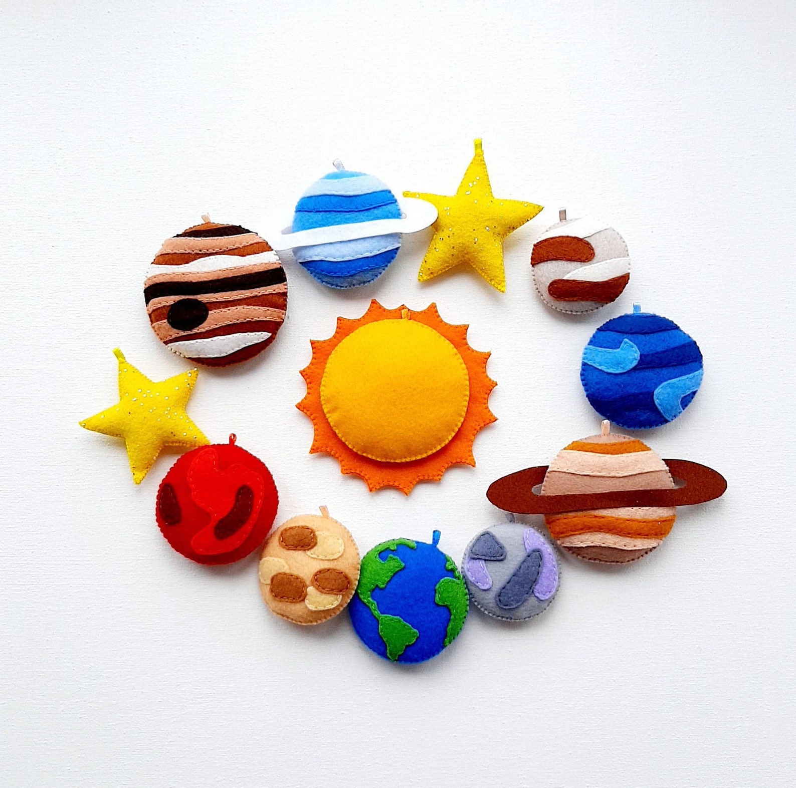 Felt Solar System Mobile Space Nursery Toys Felt Planets - Etsy