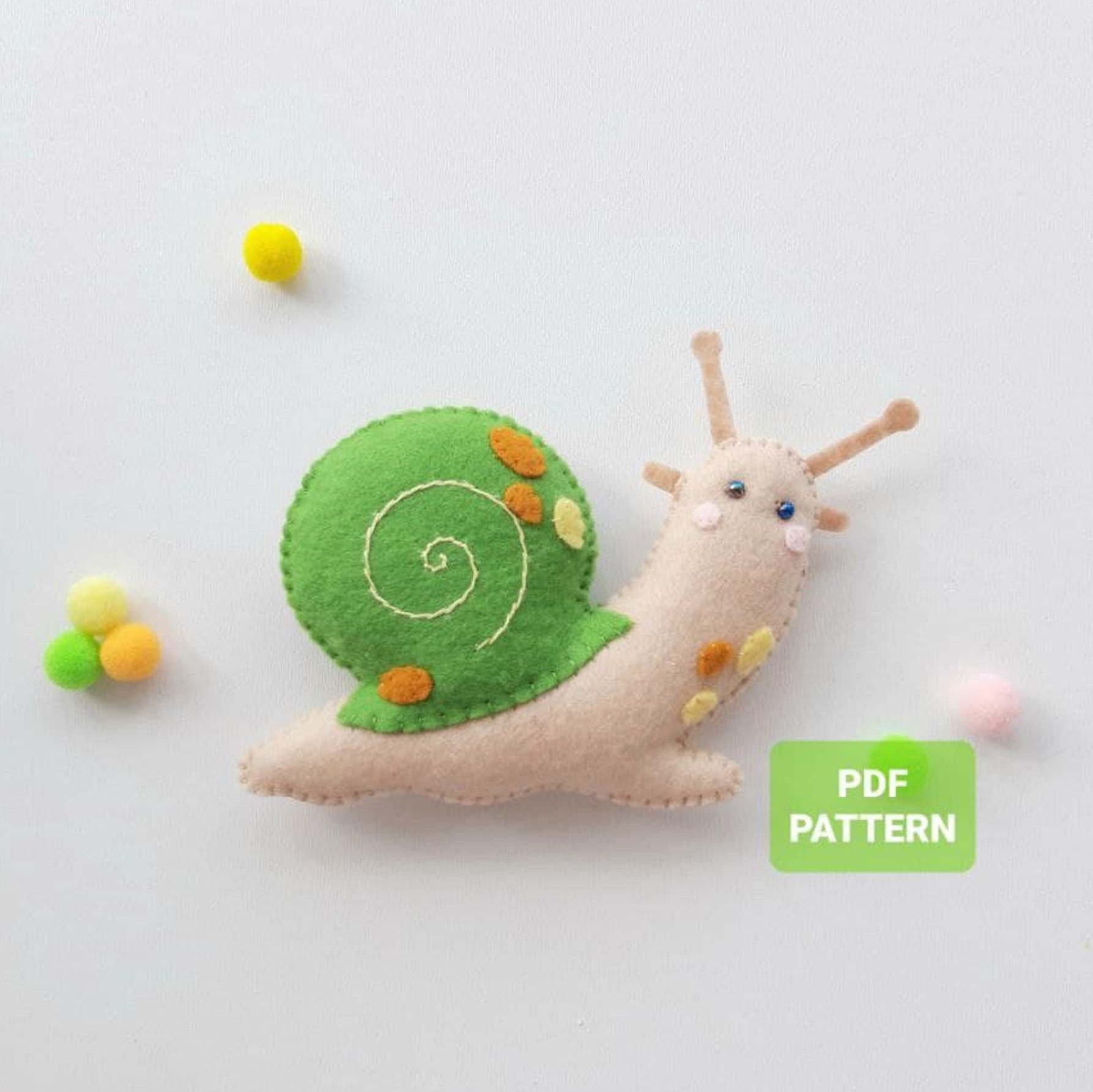 Snail Sewing Pattern Felt Animal Pattern Cute Snail Doll Pdf Pattern ...