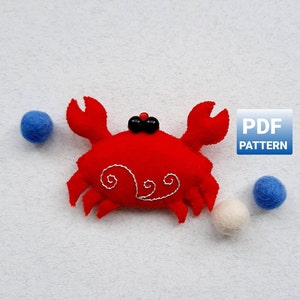 Crab Pattern. Felt Ornament. Ocean Pattern. Ornaments Crab. Felt ...