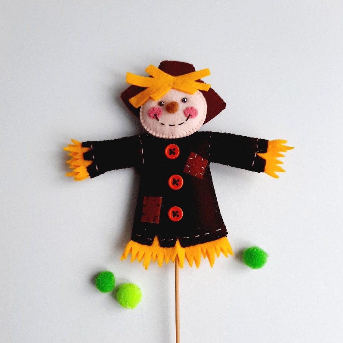 Scarecrow Pattern Felt Sewing Fall Scarecrow Pumpkin Ornament - Etsy