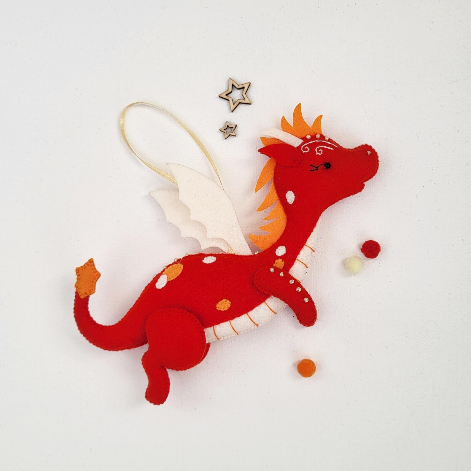 Dragon Felt Toy, Dragon Plush Decor, Felt Hanging Toy, Cute Fantasy ...