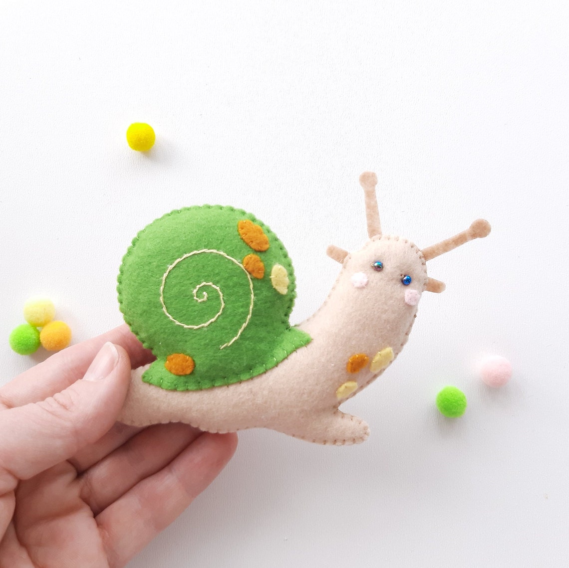 Snail Sewing Pattern Felt Animal Pattern Cute Snail Doll Pdf Pattern ...