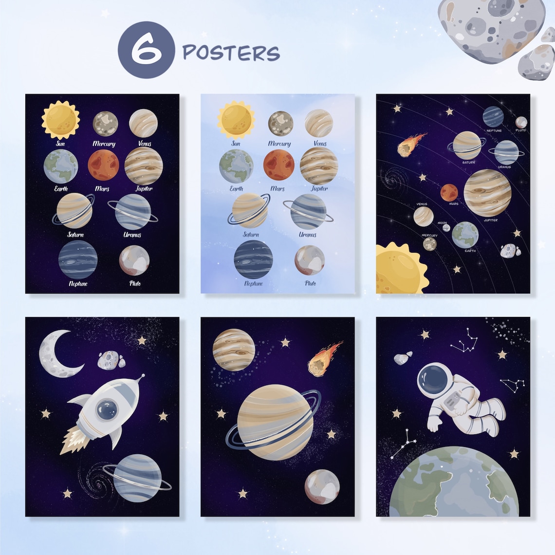 Space Clipart PNG Solar System Planets Scrapbook Instant - Etsy Australia