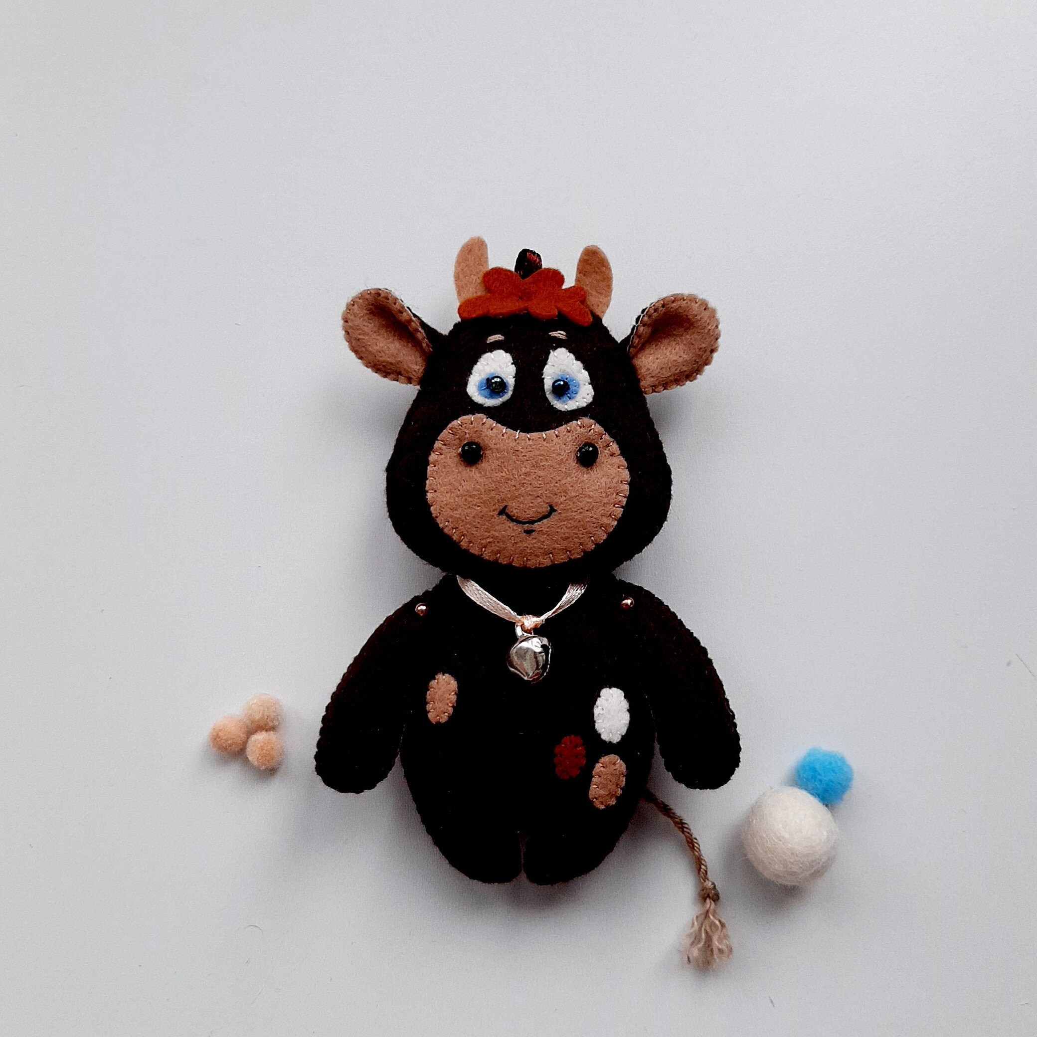 Bull PDF Pattern Farm Animals Patterns Felt Ornaments Bull Toy Cow ...