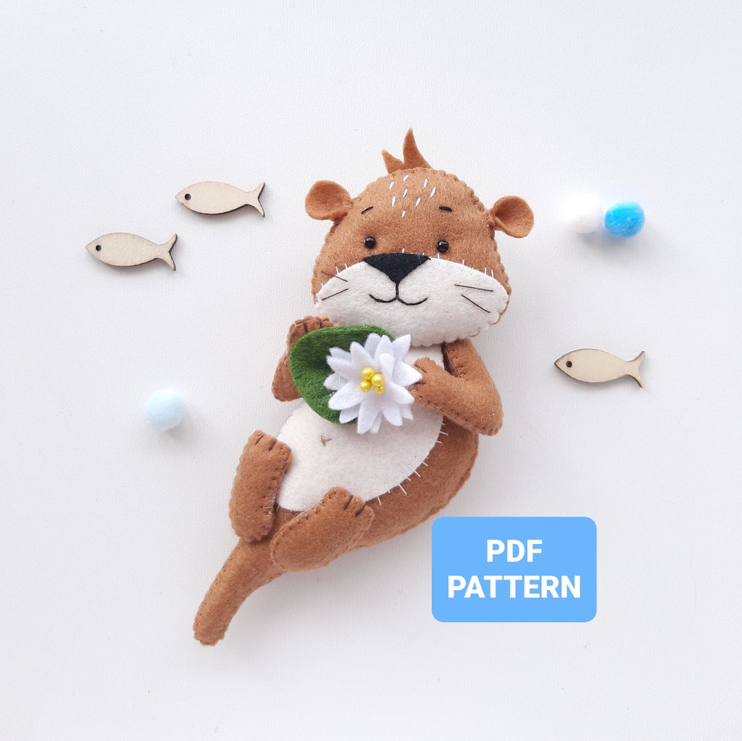 Otter Pattern Felt Sewing Otter Ornament DIY Plush PDF SVG Pattern ...