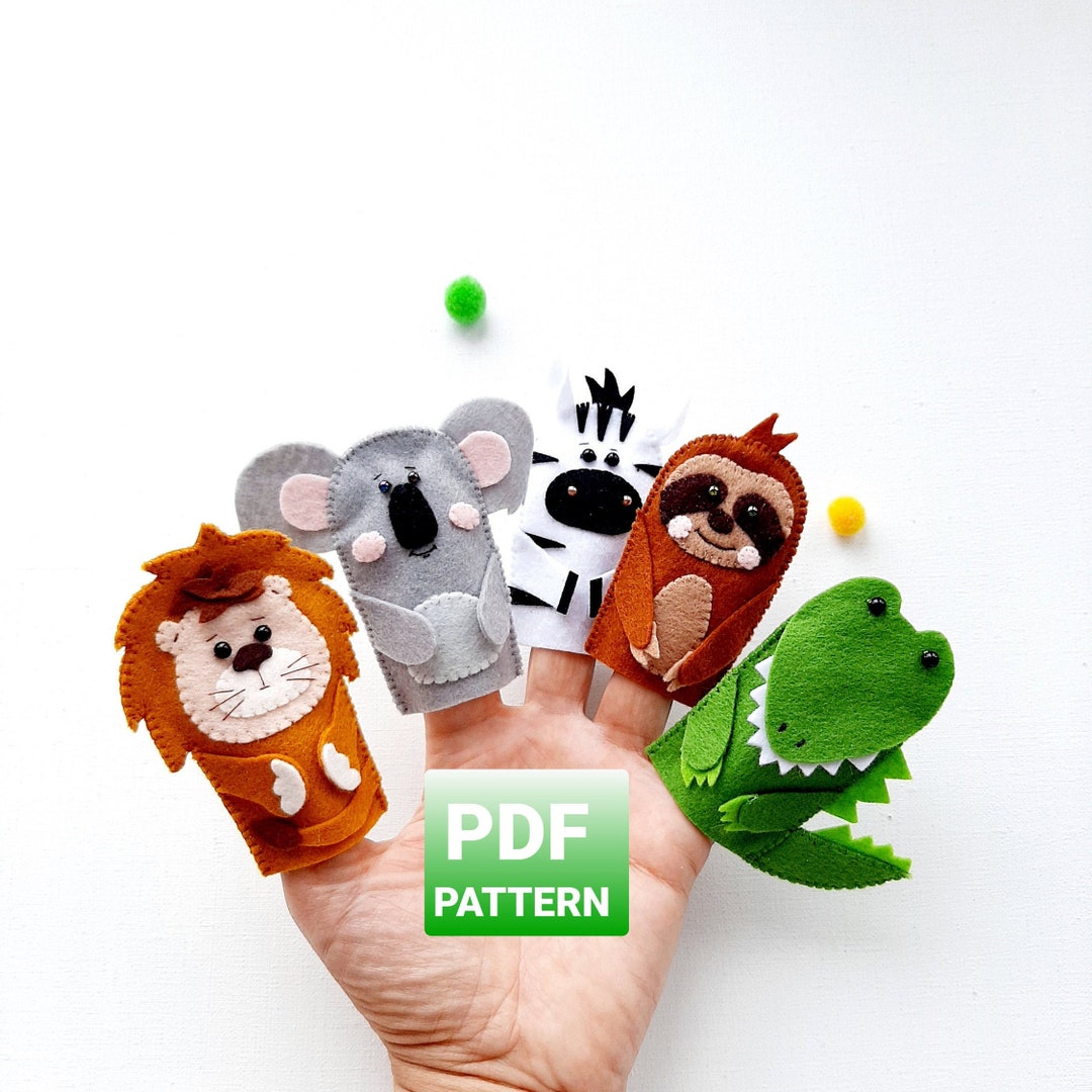 Finger Puppets Pattern Felt Zoo Puppet Pattern Animals Puppet Theater ...