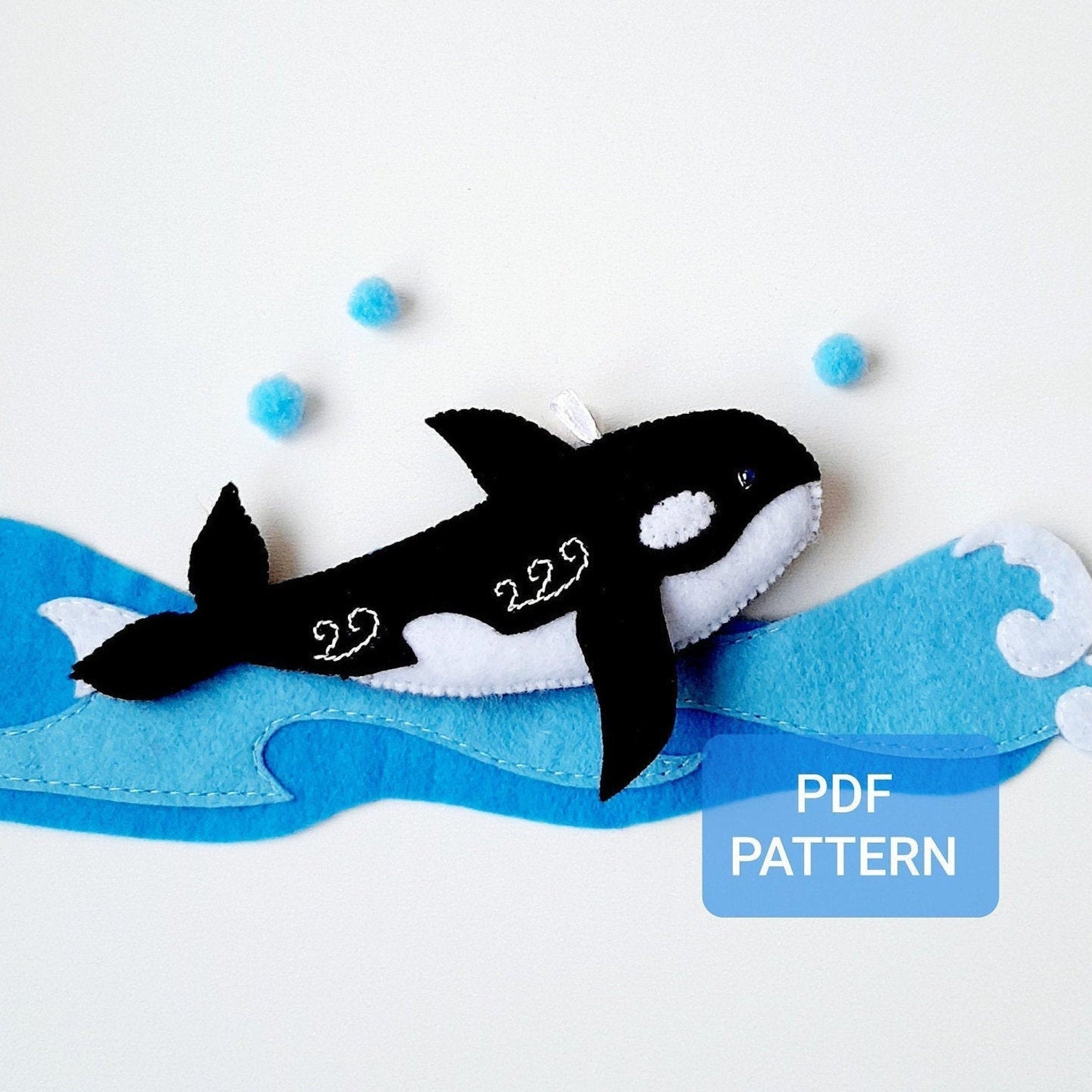 Felt Orca Pattern Killer Whale PDF Pattern Easy Orca Stuffed - Etsy